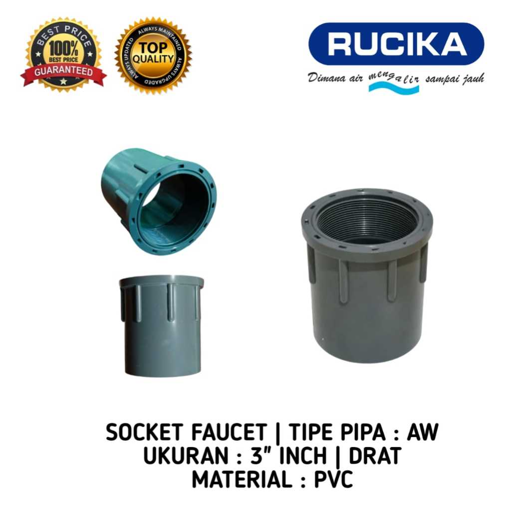 Jual Sok Drat Dalam SDD 3" inch PVC Rucika RUCIKA SOK DRAT DALAM 3" SOK ...