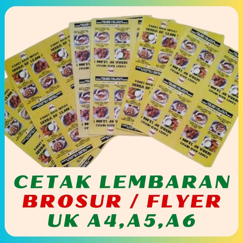 Jual Cetak Lembaran BROSUR / FLAYER / Bahan Art Paper 150gr A4,A5,A6 ...