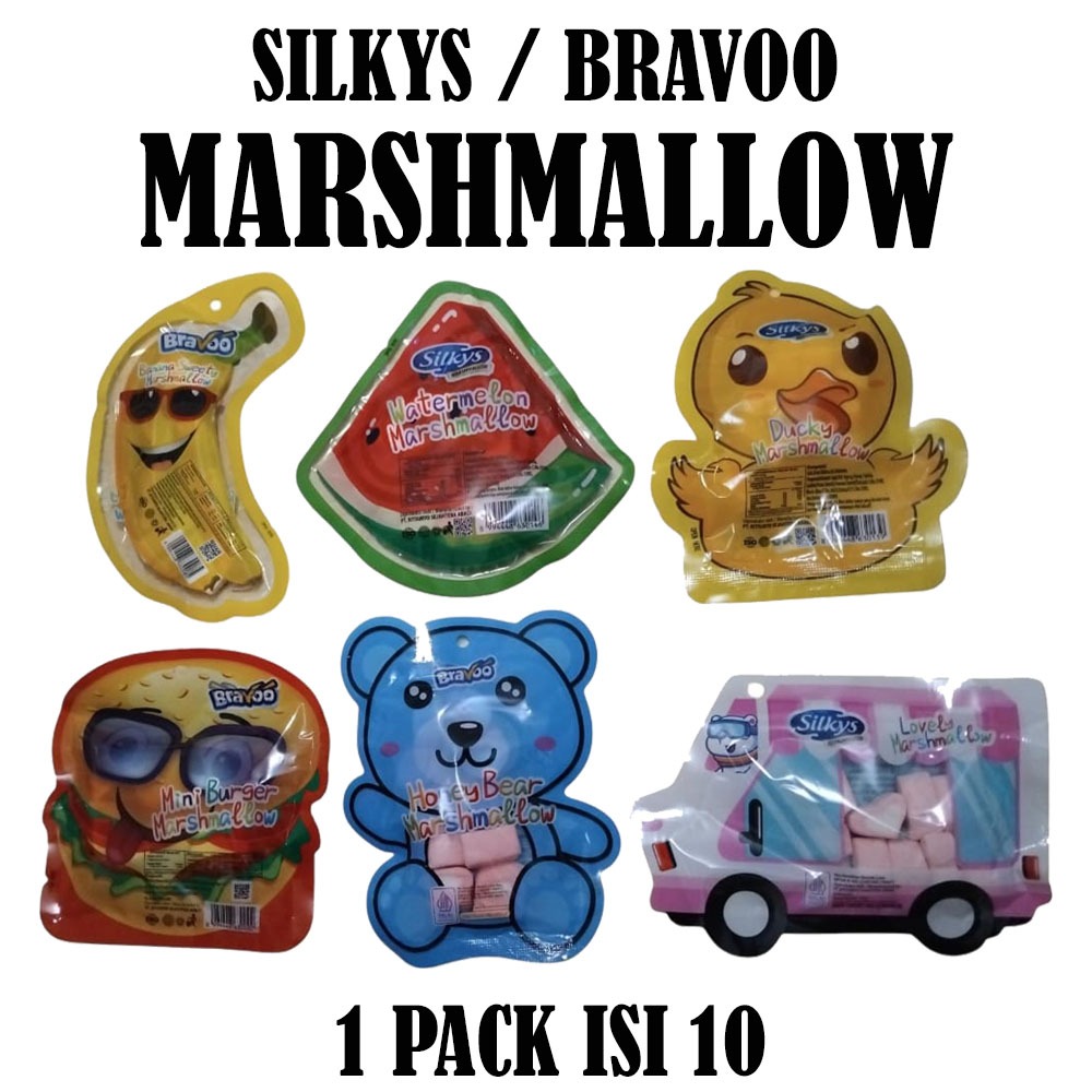 Jual SILKYS / BRAVOO MARSHMALLOW KARAKTER DUCKY / BANANA / WATERMELON ...