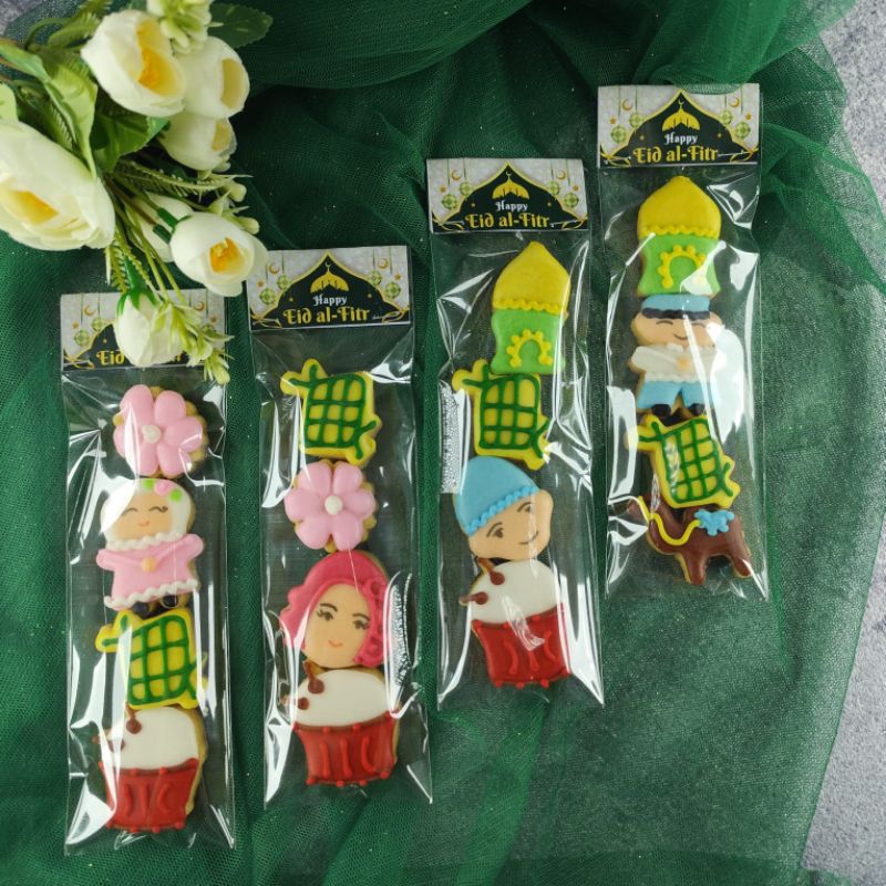 Jual Kukis Karakter, Kukis Hias Idul Fitri/Lebaran Isi 4 (minimal 10 ...