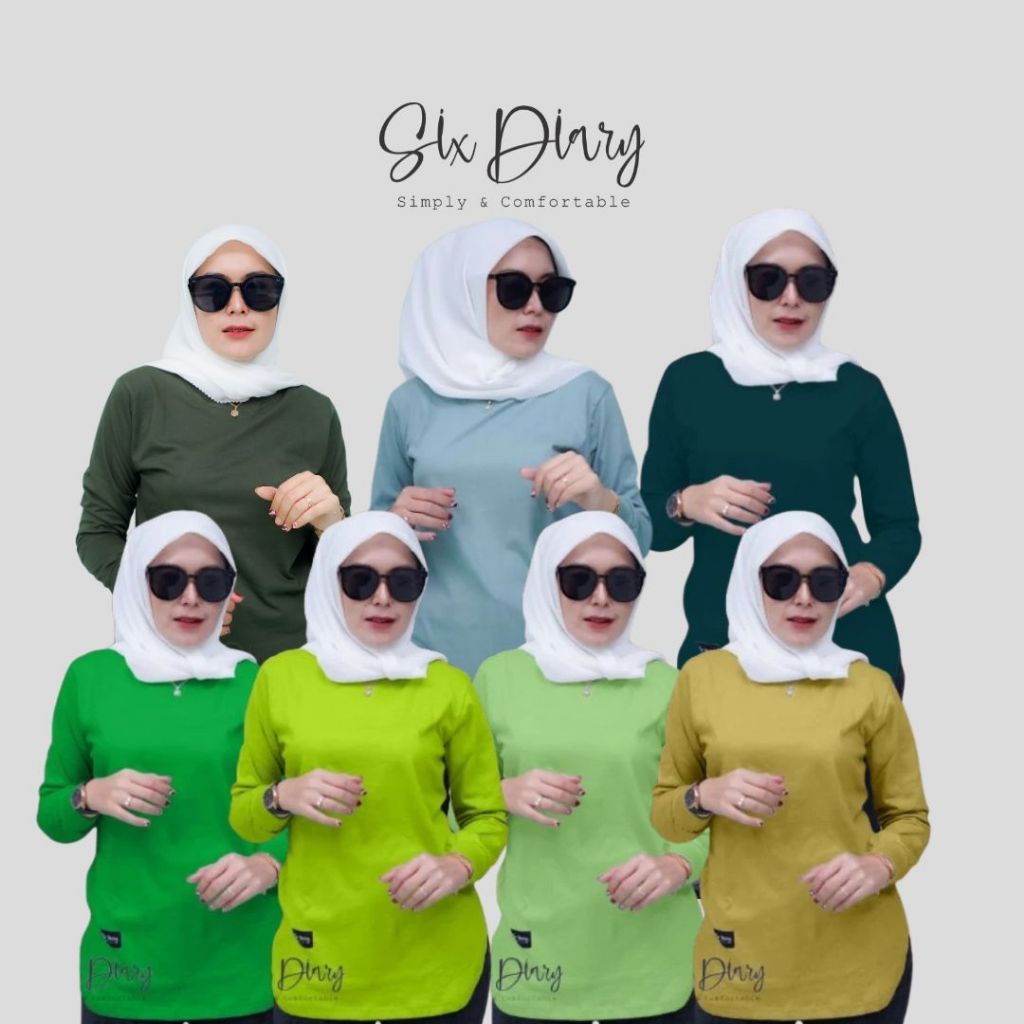 Jual Six Diary Official Kaos Atasan Wanita Polos Bawahan Oval Kaos ...