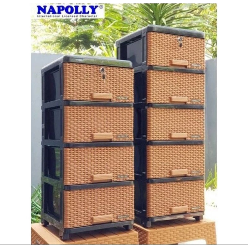 Jual Napolly Container Contac 400/500 Lemari Plastik Rotan 4 Susun dan ...