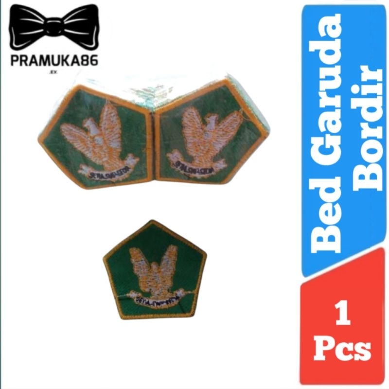 Jual Bedge Bed Logo Garuda Hijau Bordir Pramuka / Tanda Harian Pramuka ...
