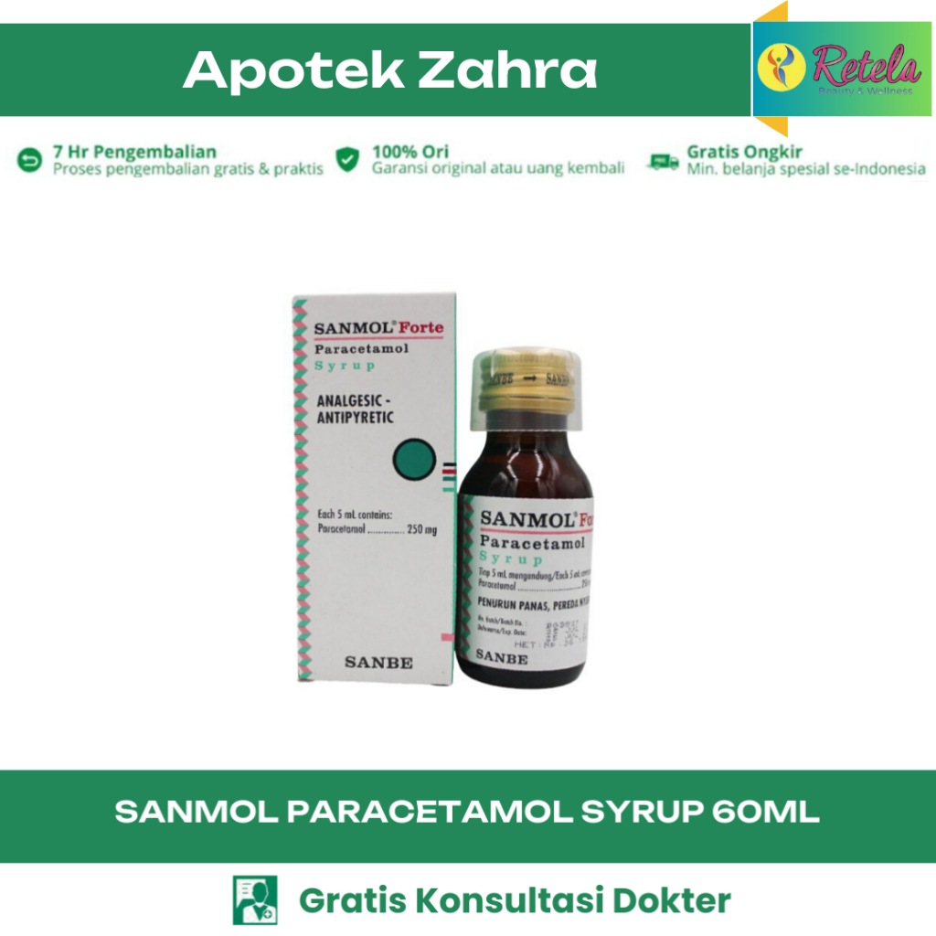 Jual SANMOL PARACETAMOL SYRUP 60ML | Shopee Indonesia
