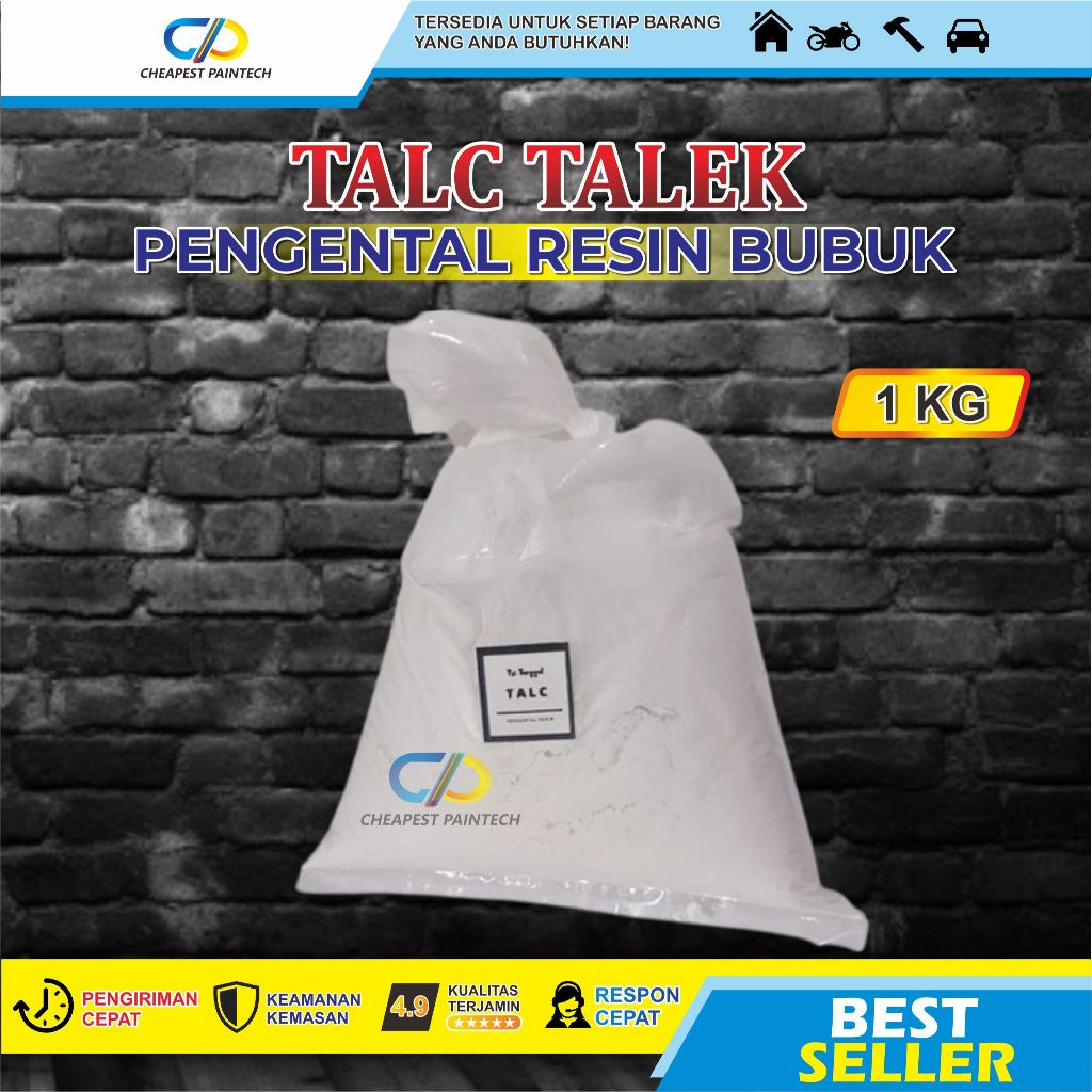 Jual Talc Talek Pengental Resin Bubuk 1 kg ; 500 cc Talk Bedak Putih ...
