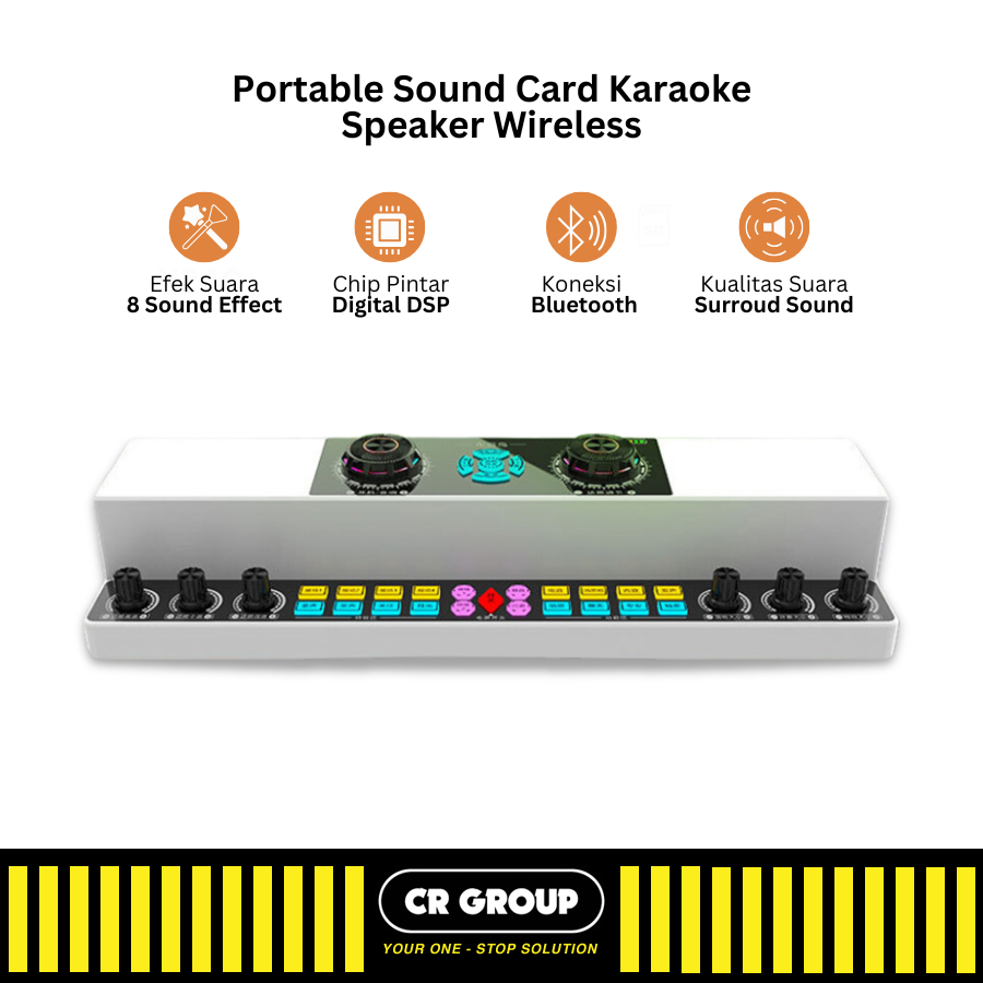 Jual [CRGROUP] Portable Sound Card / Bluetooh Speaker - 2 Mic Karaoke ...