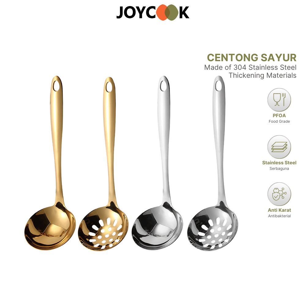 Jual JOYCOOK Silver Stainless Soup Ladle Strainer Centong Sup Sendok ...