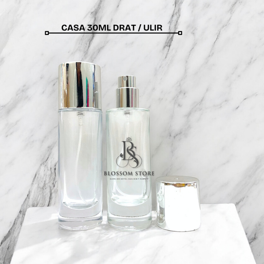 Jual Botol Parfum Casa 30ML Spray Silver Drat / ulir - Botol Parfum ...