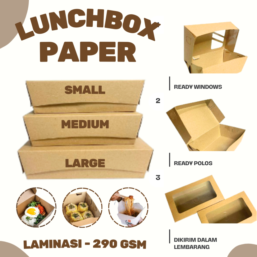 Jual Lunch Box Lembaran Ukuran S, M, L Box Kertas Ayam Geprek Kemasan ...