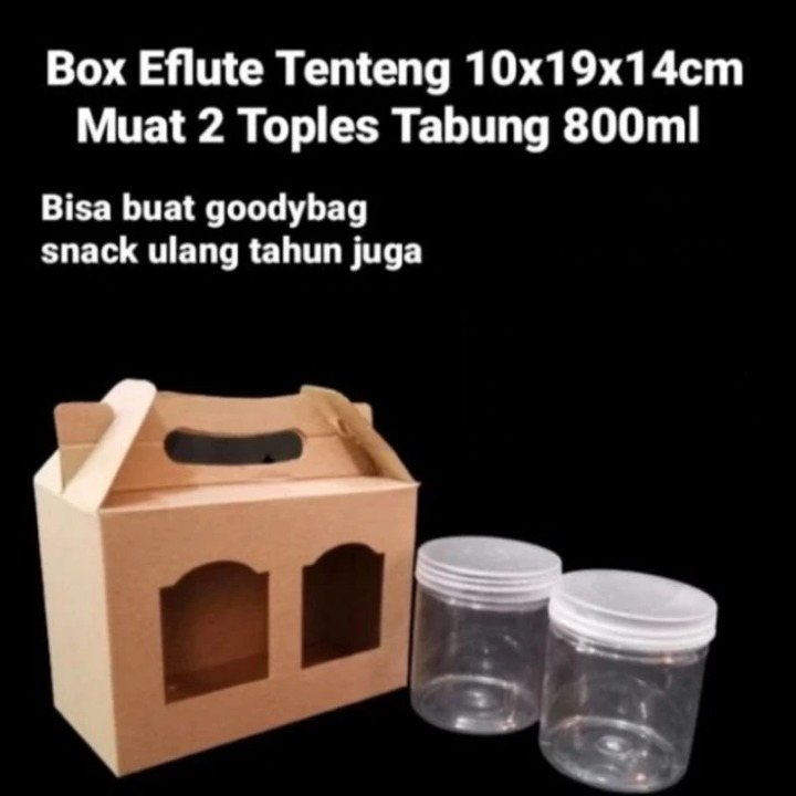Jual 3 Pcs Box Elfute Tenteng Muat 2 Toples Tabung Polos Jendela Ukuran ...
