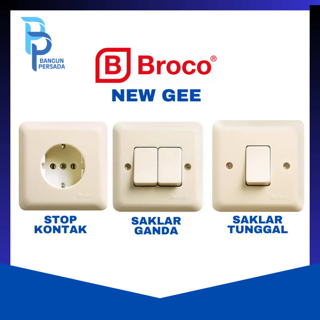 Jual Broco New Gee Series Stop Kontak Saklar Tunggal Engkel Ganda ...