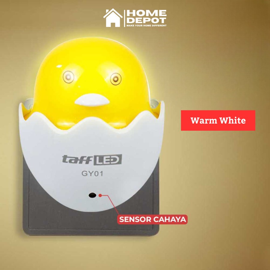 Jual Lampu Tidur LED Sensor Cahaya Lucu Karakter Telur Ayam Warm White ...