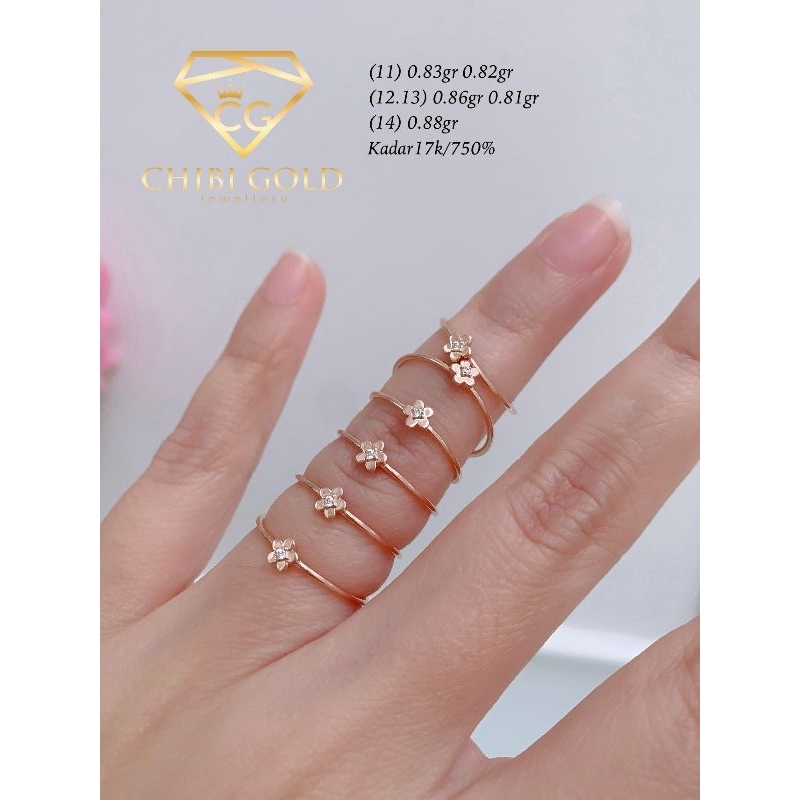 Jual CHIBI GOLD JAWELLERY - Cincin bunga 750 kadar 17K - chibi gold ...