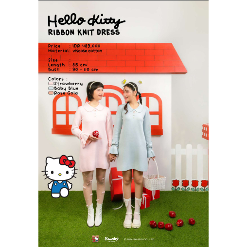 Jual Bebeplum for Sanrio Hello Kitty 50th - Hello Kitty Ribbon Dress | Shopee Indonesia