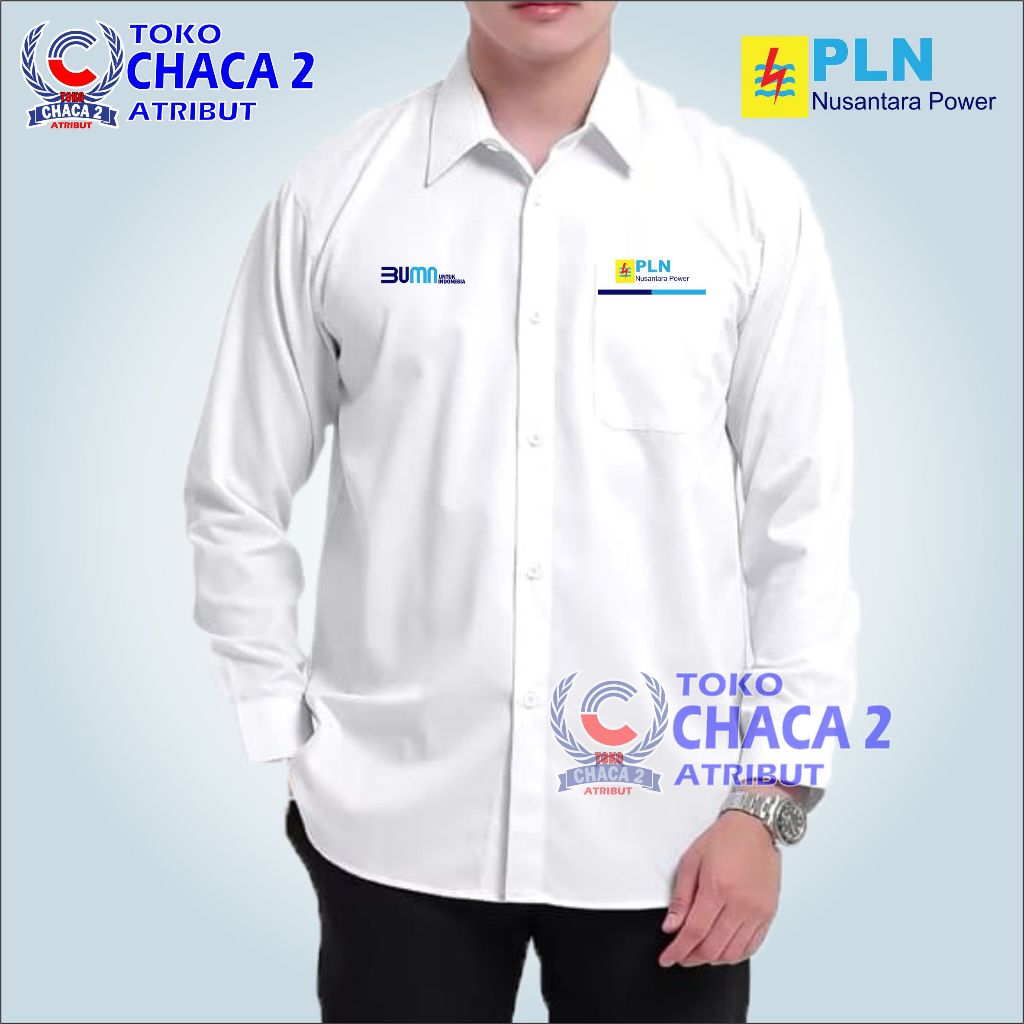 Jual kemeja pln nusantara power lengan panjang / kemeja bumn pln ...