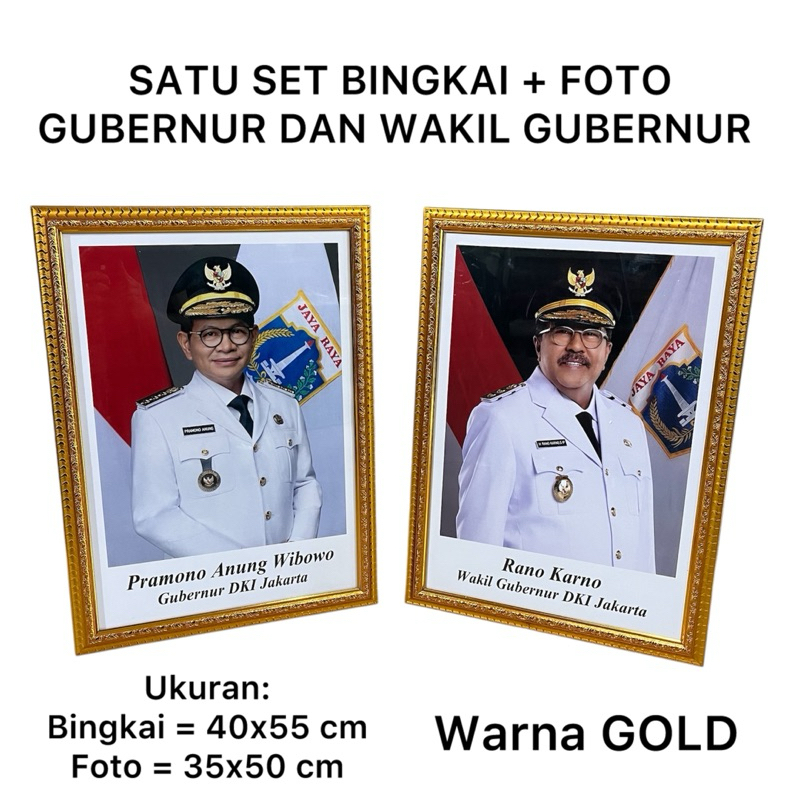 Jual Frame Bingkai Foto Gubernur dan Wakil Gubernur DKI Jakarta 40 x 55 ...