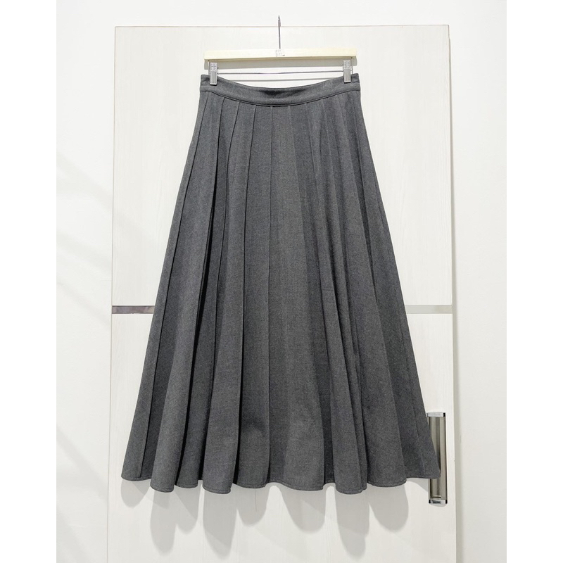 Jual sample permanent pleats skirt - grey | Shopee Indonesia
