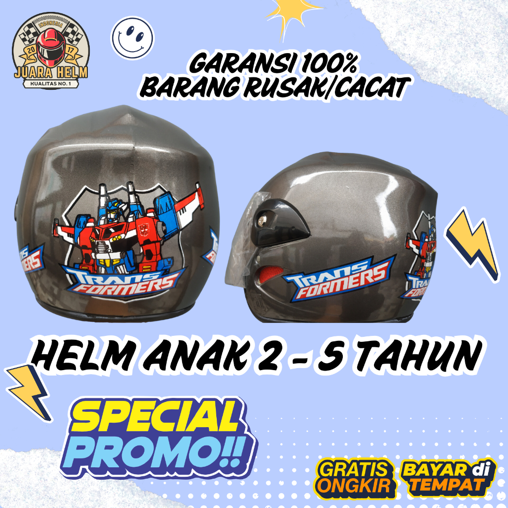 Jual Helm Motor Anak Half Face SNI Karakter Lucu untuk Laki-Laki dan ...