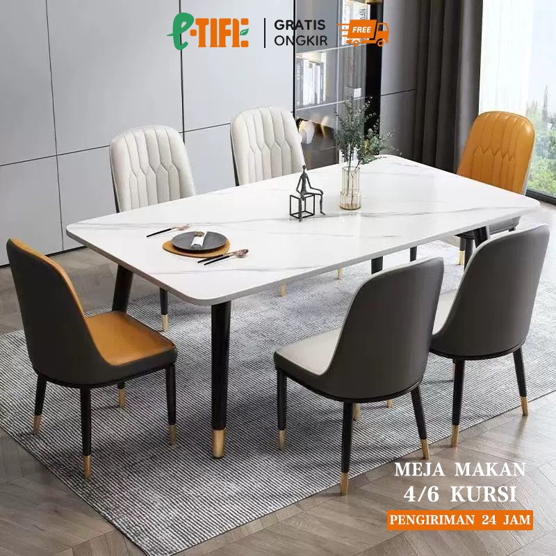 Jual E-TIFE Meja Makan Minimalis / Meja Makan Set 4 Kursi / Meja Makan Aesthetic / Murah ...
