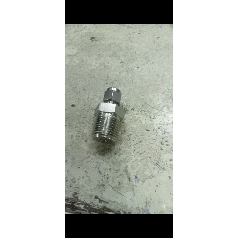 Jual Male union connector tubing SS316 OD 10MM X 1/2 INCH NPT | Shopee ...