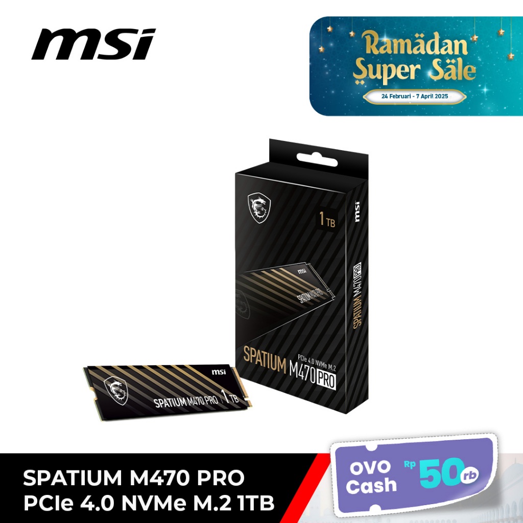 Jual MSI SSD Spatium M470 Pro 1TB PCIe 4.0 NVMe M.2 | Shopee Indonesia