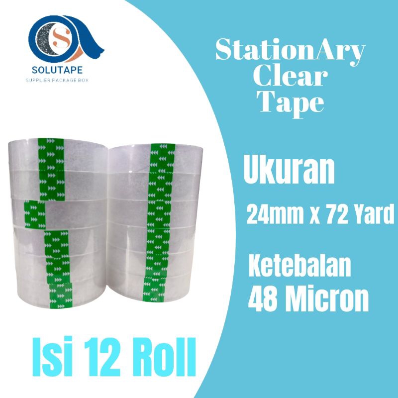 Jual Isolasi Bening 24mm isi 12 Roll Selotip Lakban Clear Tape Harmony ...