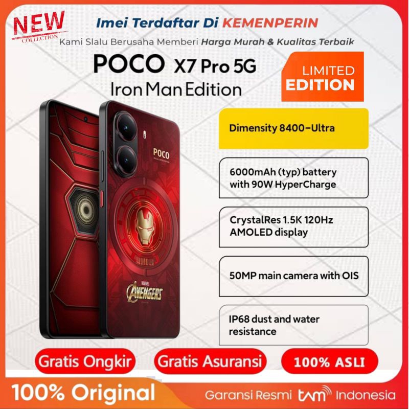 Jual Xiaomi Poco X7 Pro 5G IronMan Special Edition Ram 12GB Rom 512GB 12/512GB Garansi Resmi ...