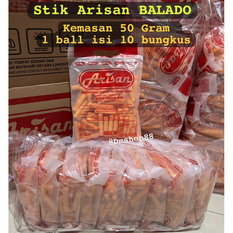 Jual STIK ARISAN SNACK RASA BALADO 1 BALL ISI 10 PCS | Shopee Indonesia
