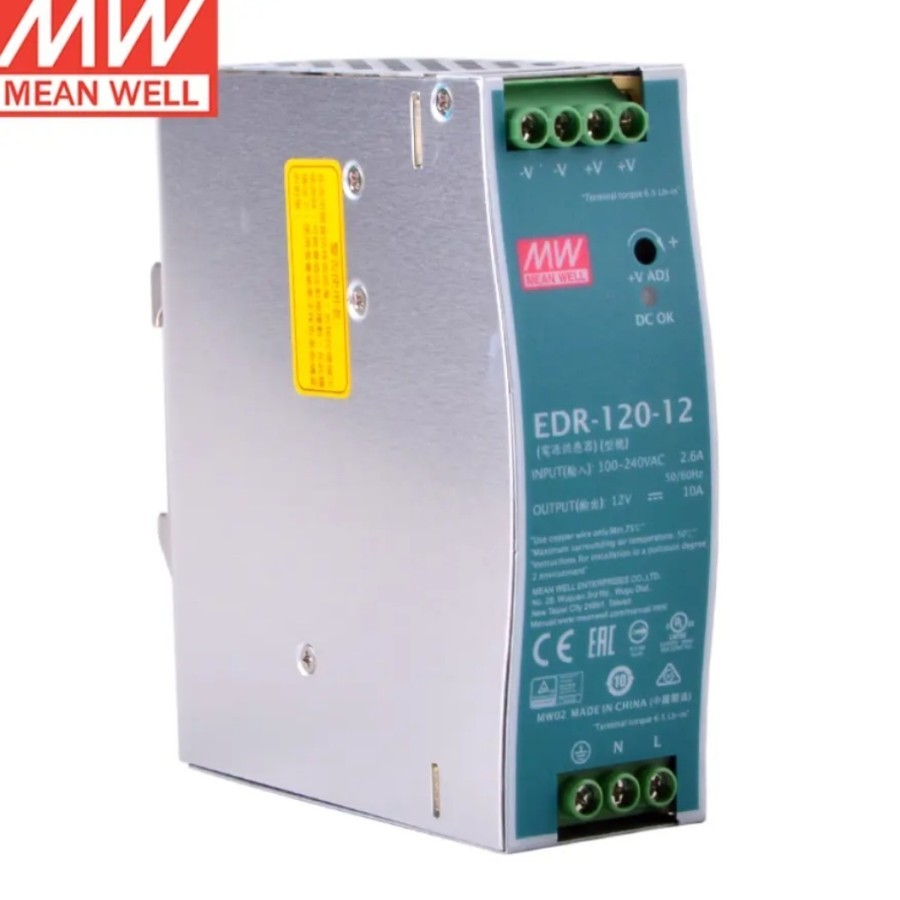 Jual MEAN WELL MEANWELL EDR 120-12 120W 12V DC 10A INDUSTRIAL DIN RAIL PSU | Shopee Indonesia