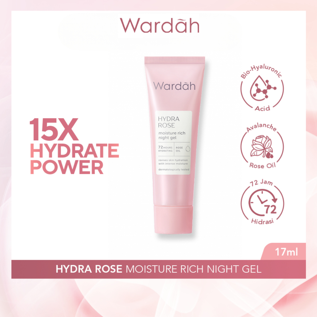 Jual Wardah Hydra Rose Moisture Rich Night Gel 17ml | Shopee Indonesia