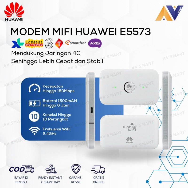 Jual Modem MiFi 4G Huawei E5573 150Mbps Support Unlock All Operator ...
