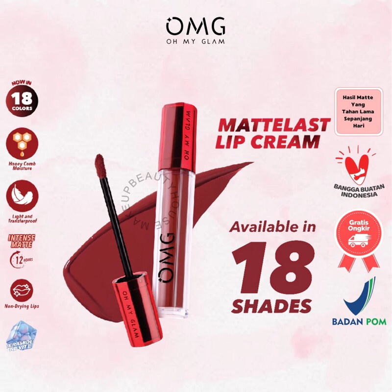 Jual OMG OH MY GLAM Mattelast Lip Cream 2.9g | Shopee Indonesia