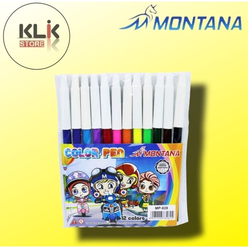 Jual Spidol Warna 1 Set 12 Warna Montana / Sepidol Marker Warna Warni ...