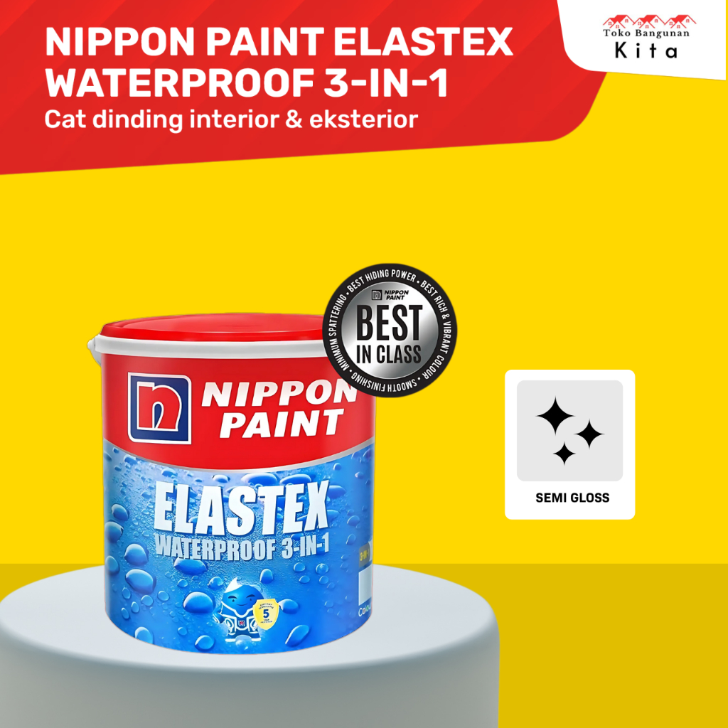 Jual Nippon Paint Elastex Waterproof 3-in-1 - Cat Dinding Interior & Eksterior | Shopee Indonesia