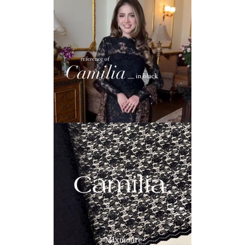 Jual MIXMOORE - KAIN KATUN RENDA METERAN BROKAT HITAM CAMILIA | Shopee ...