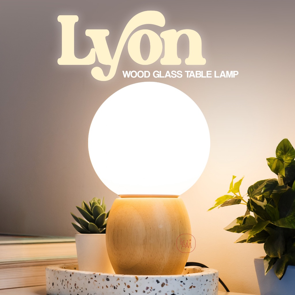 Jual LYON Wood Glass Table Lamp | Shopee Indonesia