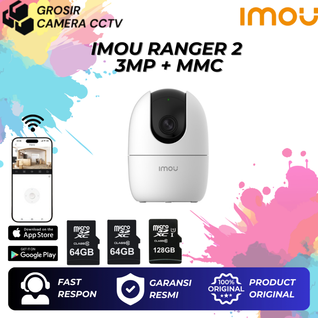 Jual IMOU RANGER 2 3MP BUNDLING MEMORI 32GB/64GB/128GB INDOOR WIFI ...