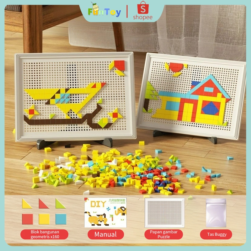 Jual FUNTOY DIY Blok Puzzle Bangunan Transportasi Huruf Angka Geometri ...