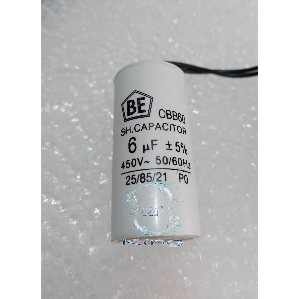 Jual Capacitor CBB60 6µF +5% dan 450V ~50/60Hz | Shopee Indonesia