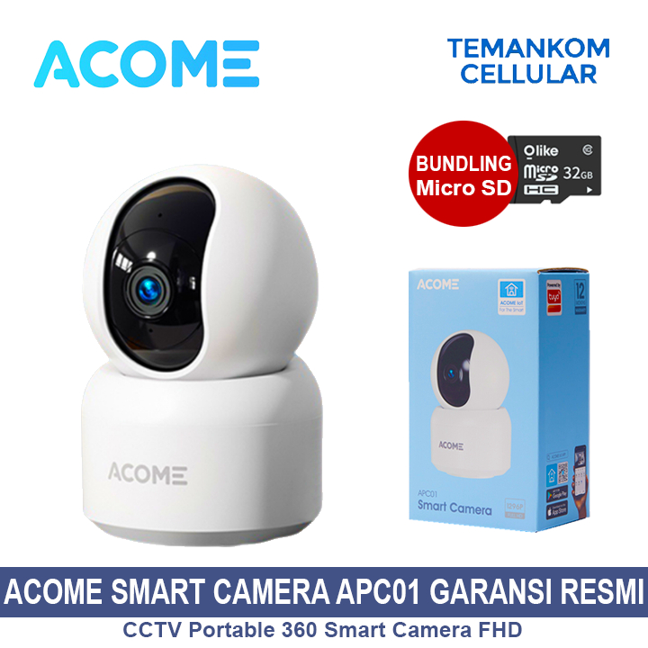 Jual CCTV Portable ACOME Wireless camera kamera APC01 360 FHD 1080 ...
