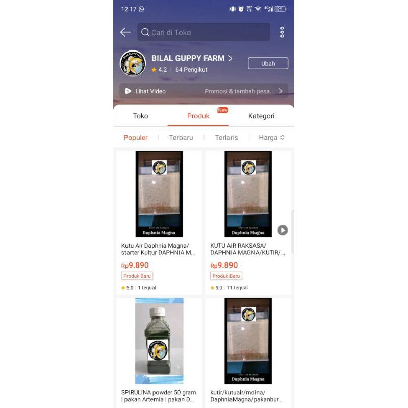 Jual kutu air/Dhapnia Magna/kutu air raksasa/pakan ikan hias/pakan ...