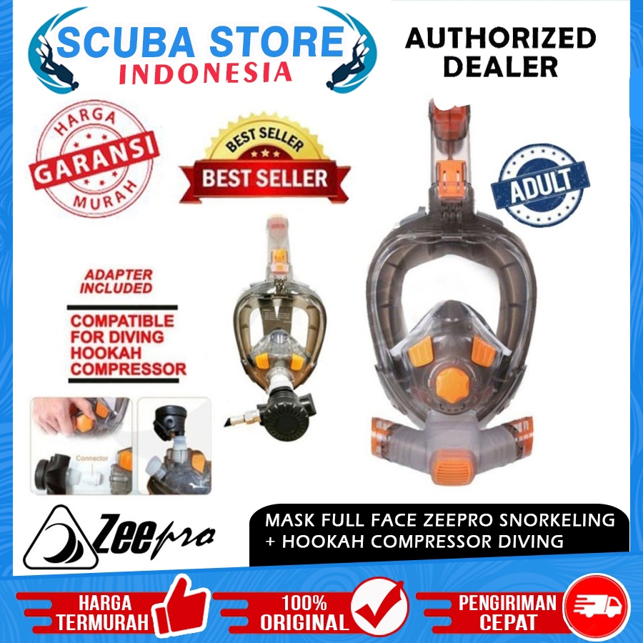 Jual Mask Full Face Zeepro Hookah Scuba Diving Snorkeling Masker ...