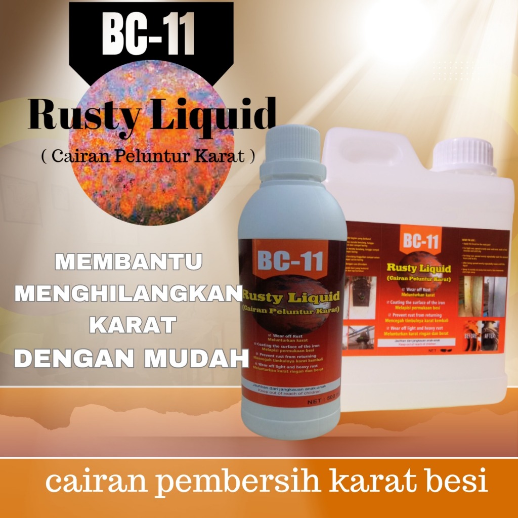 Jual BC-11 Rusty Liquid Cairan Pembersih Penghilang Karat Besi Stainless Steel Mesin Motor Mobil ...