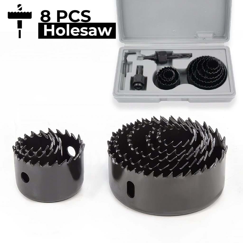 Jual Hole Saw Set Mata Bor Kayu Pipa 8 Pcs PVC 18-43MM Mata Bit ...