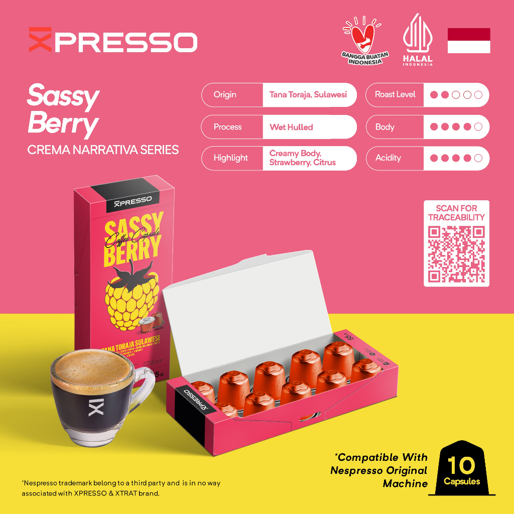 Jual Nespresso Capsule Compatible Kopi Kapsul Sulawesi Sassy Berry ...