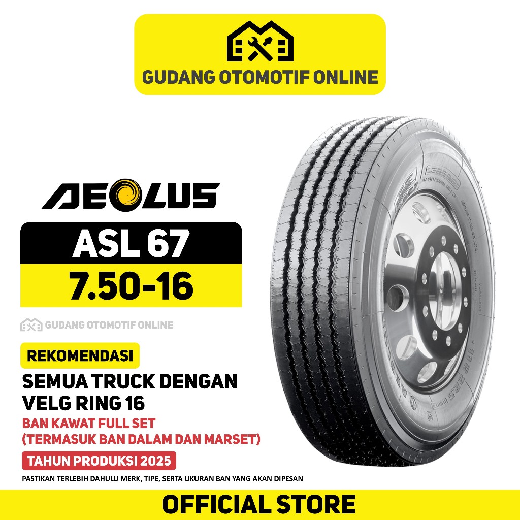 Jual Ban Truk Aeolus ASL67 750 R16 16 Truck Colt Diesel Canter Ragasa 7.50 R16 | Shopee Indonesia