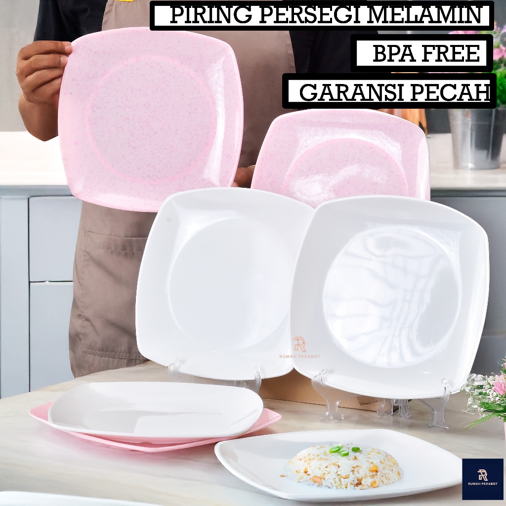 Jual Piring Saji Persegi Melamin Extra Tebal Elegan Mewah Piring Kue ...