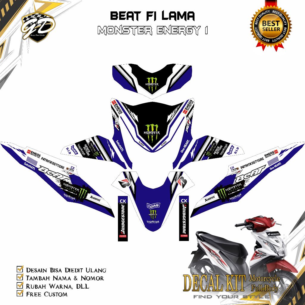 Jual Decal Beat FI lama Full Body stiker Beat Fi Old Full Body Decal ...