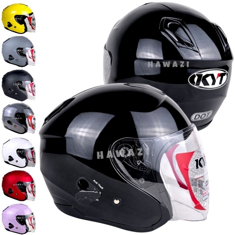 Jual Helm Kyt Kyoto Solid Hitam Glossy All Varian Single Visor ORIGINAL ...