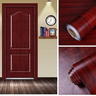 Jual Wallpaper Stiker Motif Kayu Polos Merah Ukuran 10m x45cm Sudah ...